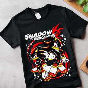 Hedgehog Shadow T-shirt - Speedster Energy, Japanese Anime Hero, Gaming ...