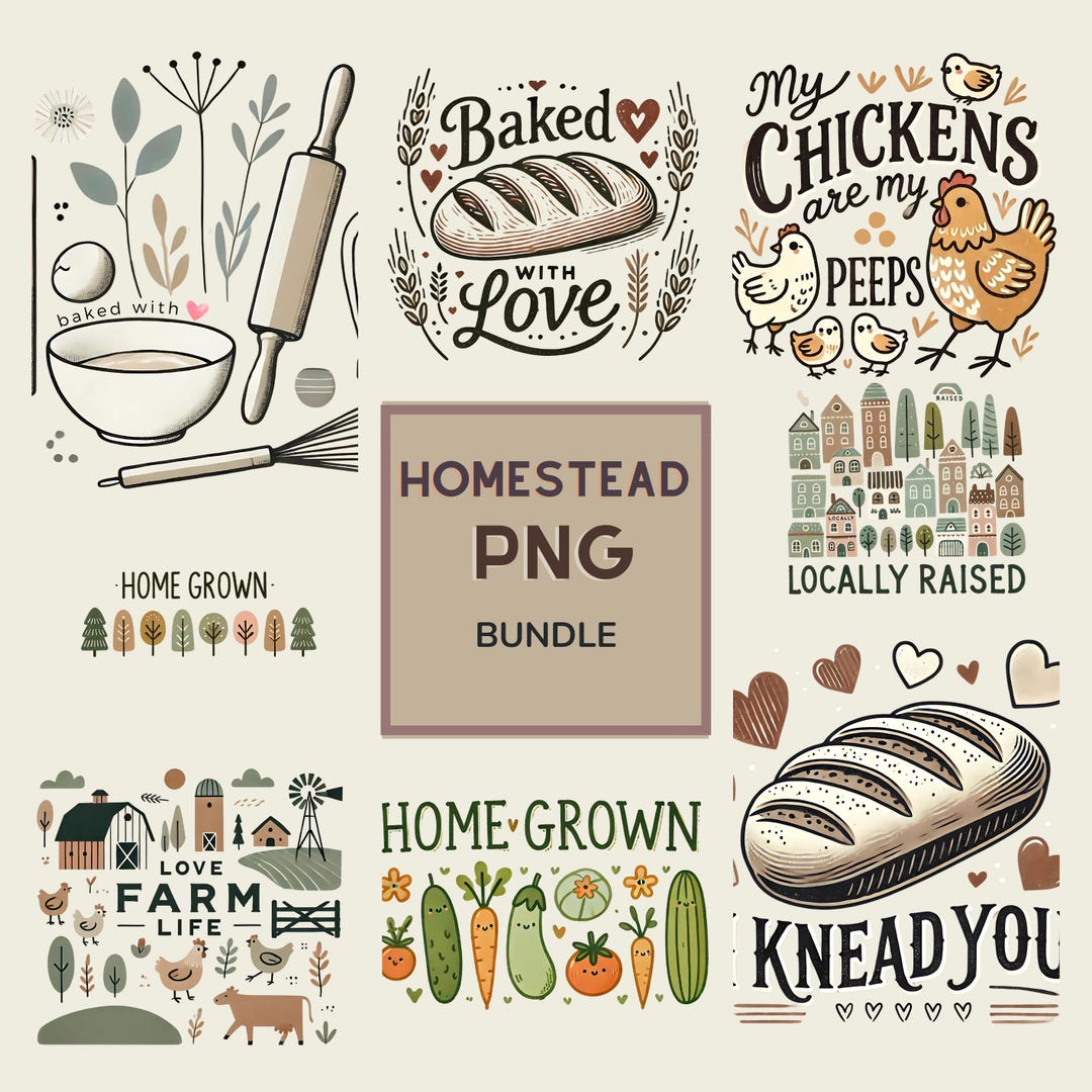 Homestead Bundle PNG Baked With Love , Bread Png, Baking Png, Local ...