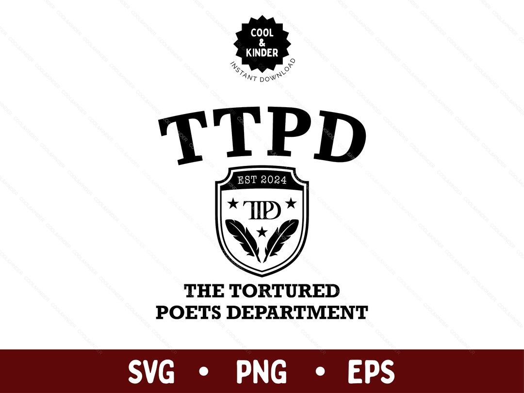 Tortured Poets Department Crest Circle Badge SVG PNG EPS Swiftie Gift ...