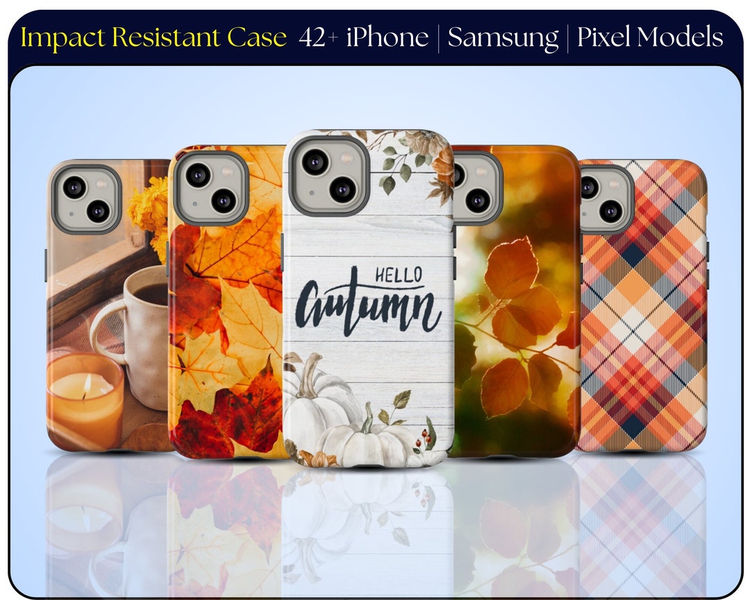 Impact Resistant Fall Autumn Phone Case iPhone 14, 14 Pro, 13, 12, 11, X, XR, XS & Samsung S23 ...