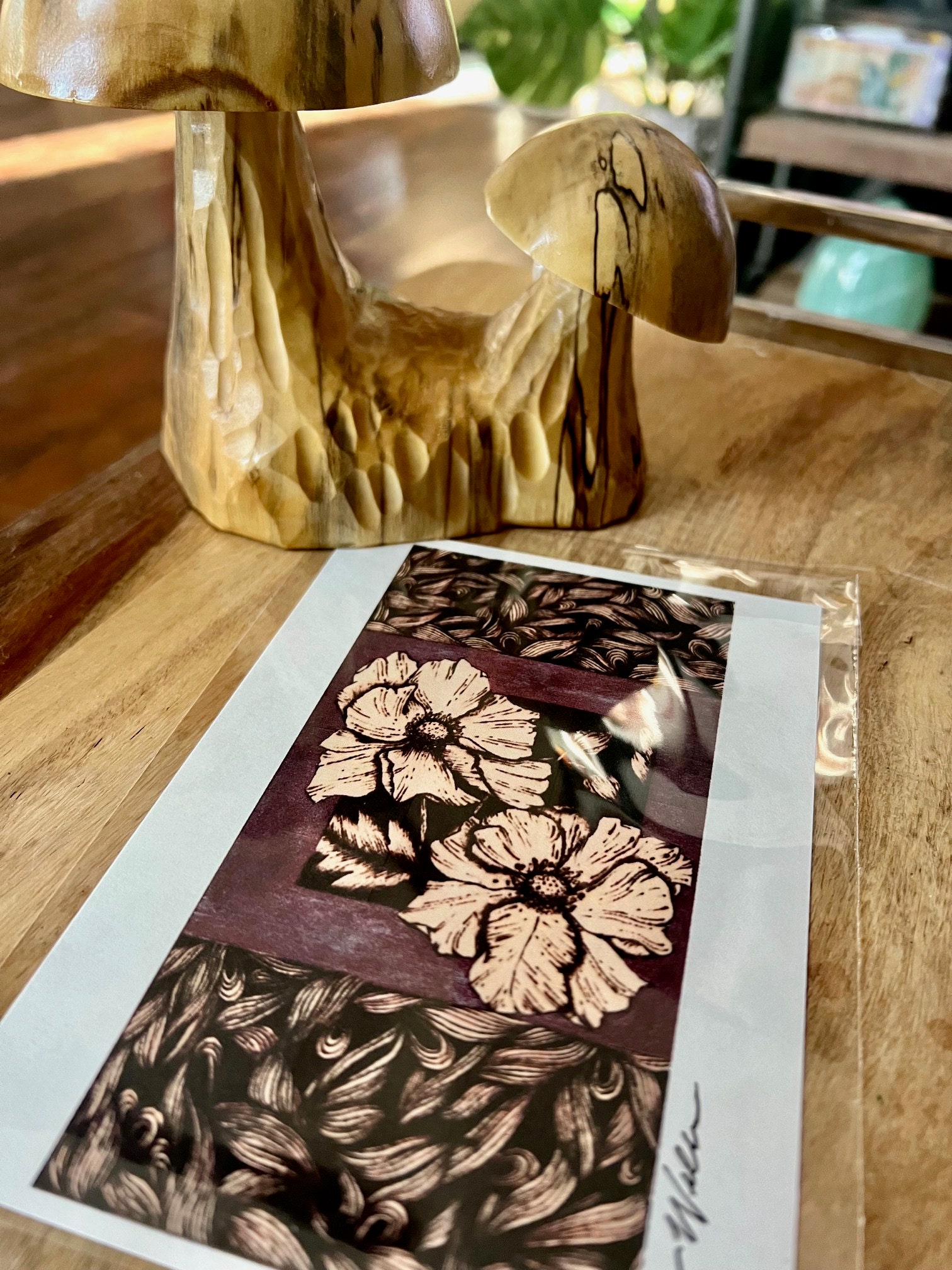 Blossom Ballet, 5x7, Wood Burned Print, Ink, Flowers, Blossoms, Nature ...