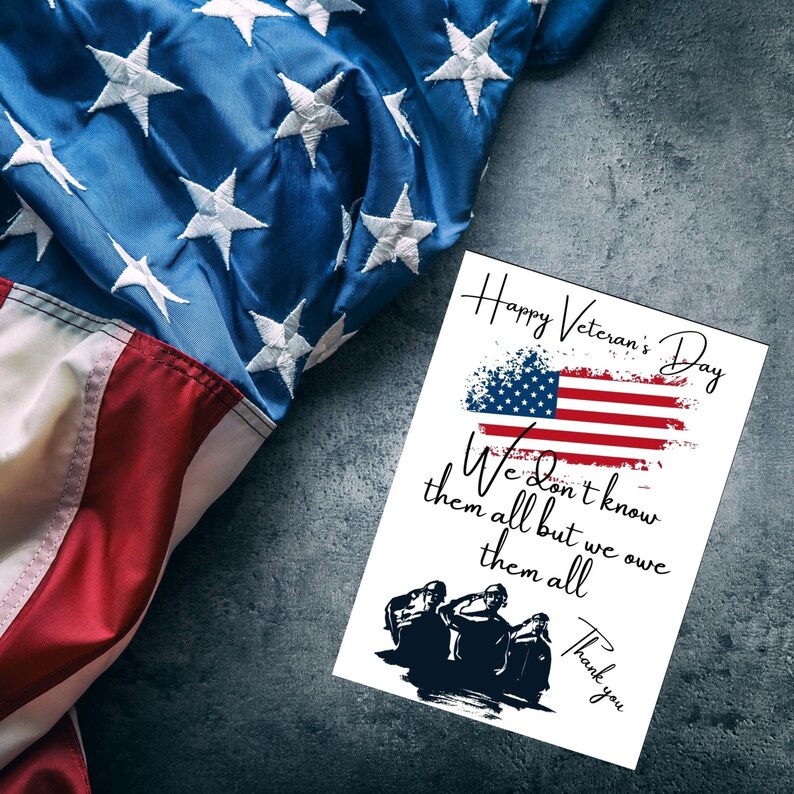 Happy Veteran's Day Card Printable, Thank You for Your Service ...