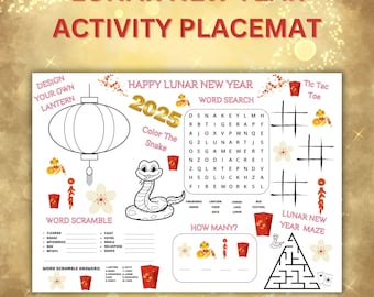 Chinese New Year Printable Activity Placemat - Etsy