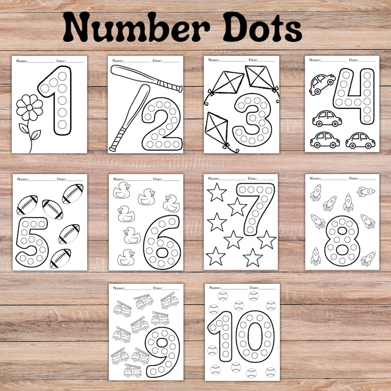 Do-a-dot Alphabet Printable Activity Worksheets, Numbers Do-a-dot ...