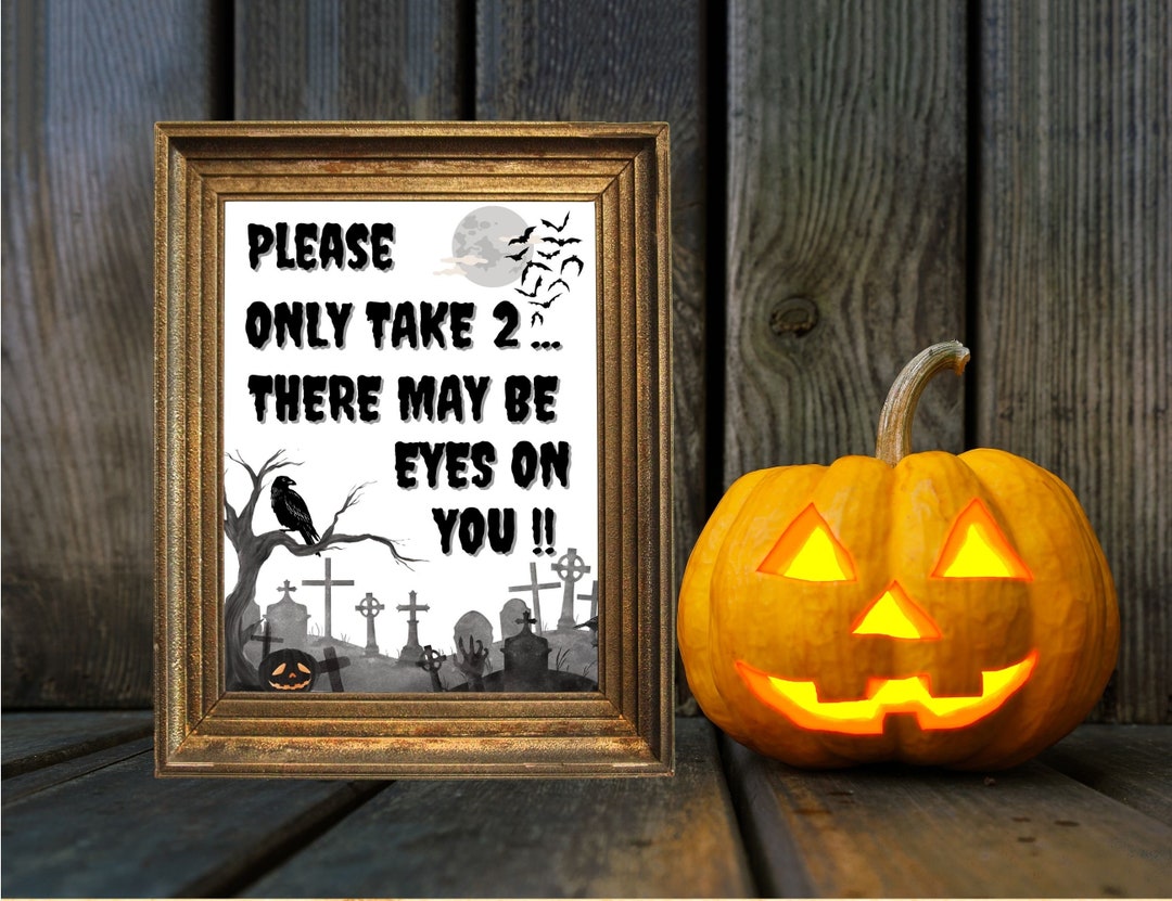 Halloween Candy Bowl Sign, Out of Candy, Spooky Trick or Treat Sign ...