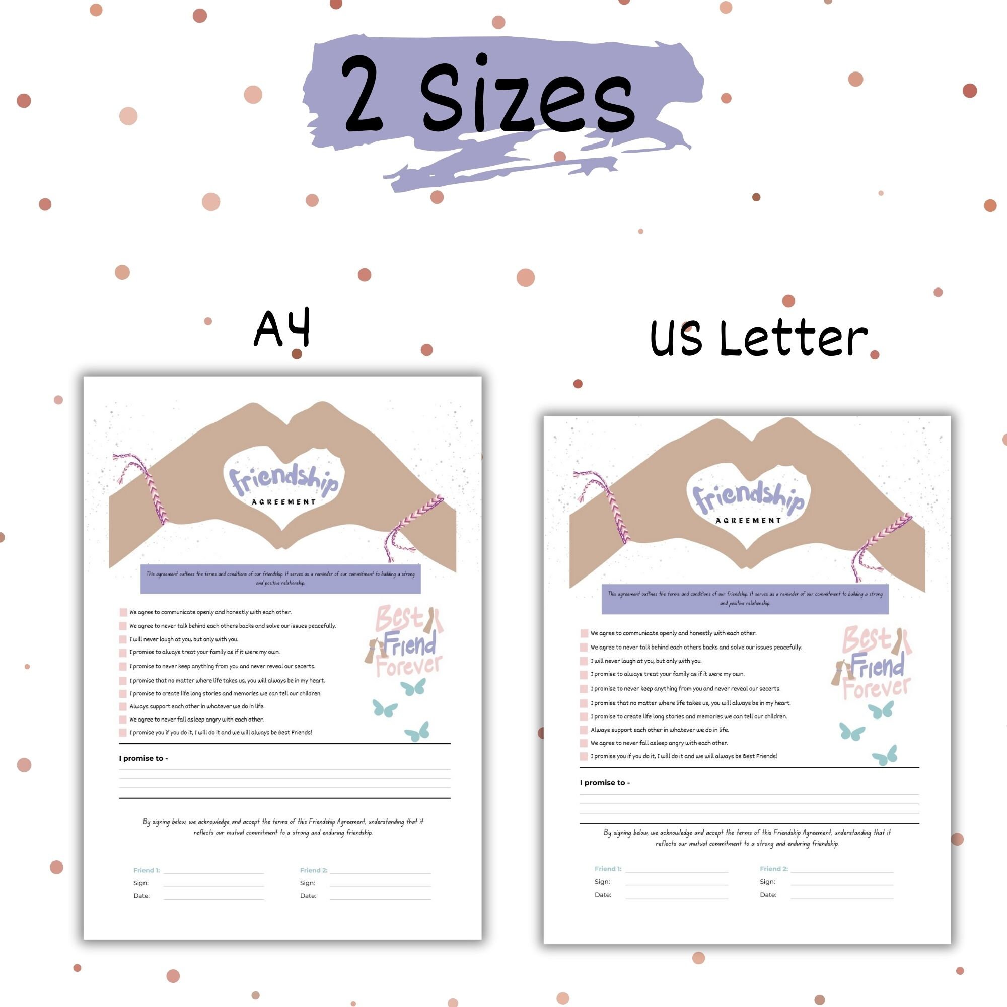 Friendship Agreement Printable, Best Friends Contract, Partnership ...
