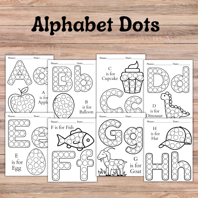 Do-a-dot Alphabet Printable Activity Worksheets, Numbers Do-a-dot ...