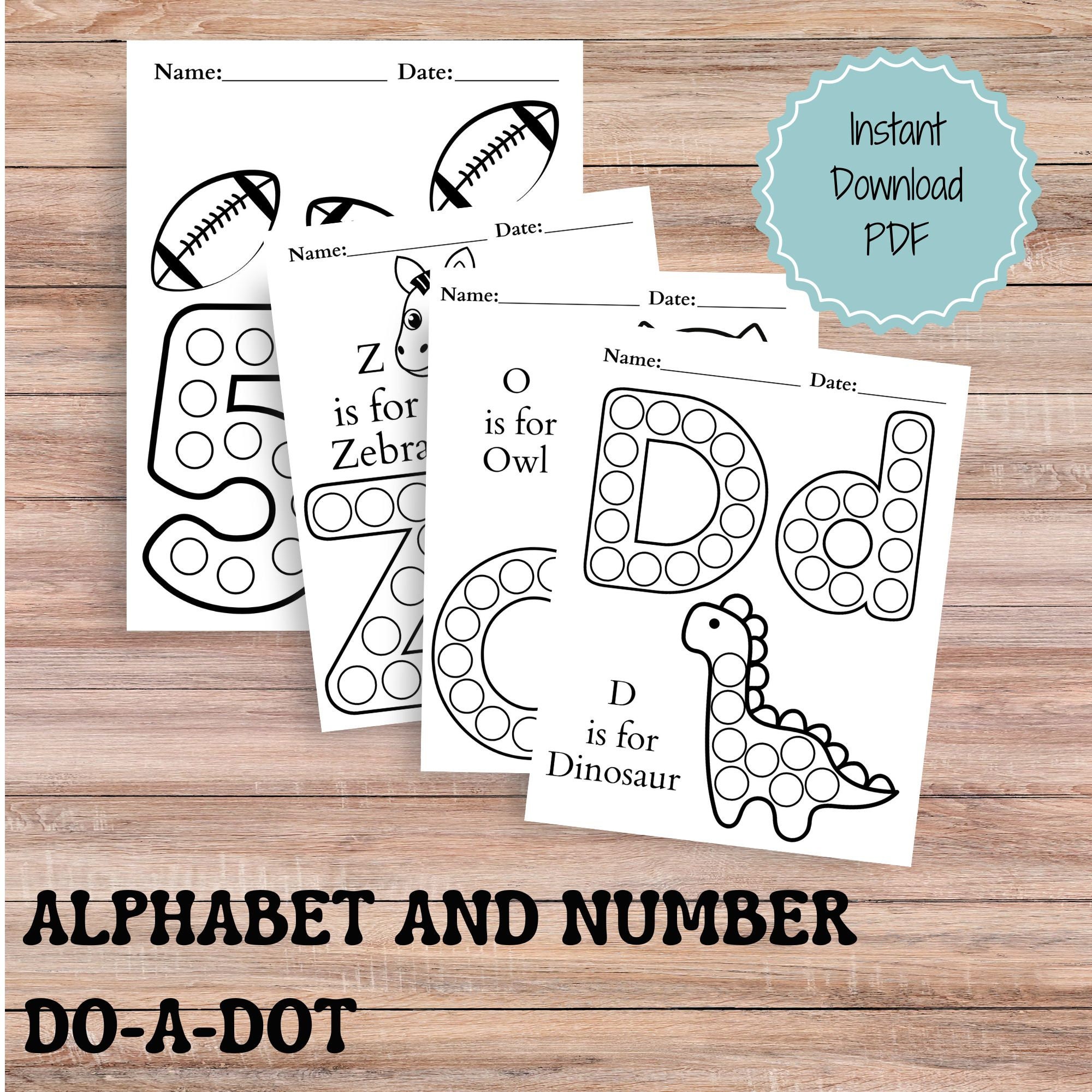 Do-a-dot Alphabet Printable Activity Worksheets, Numbers Do-a-dot ...