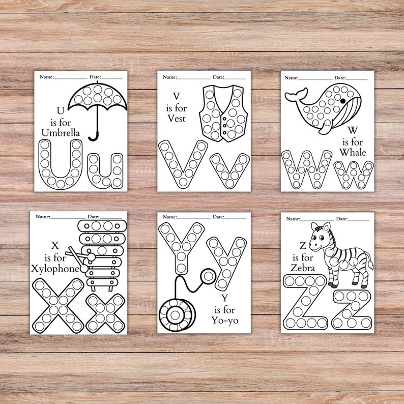 Do-a-dot Alphabet Printable Activity Worksheets, Numbers Do-a-dot ...