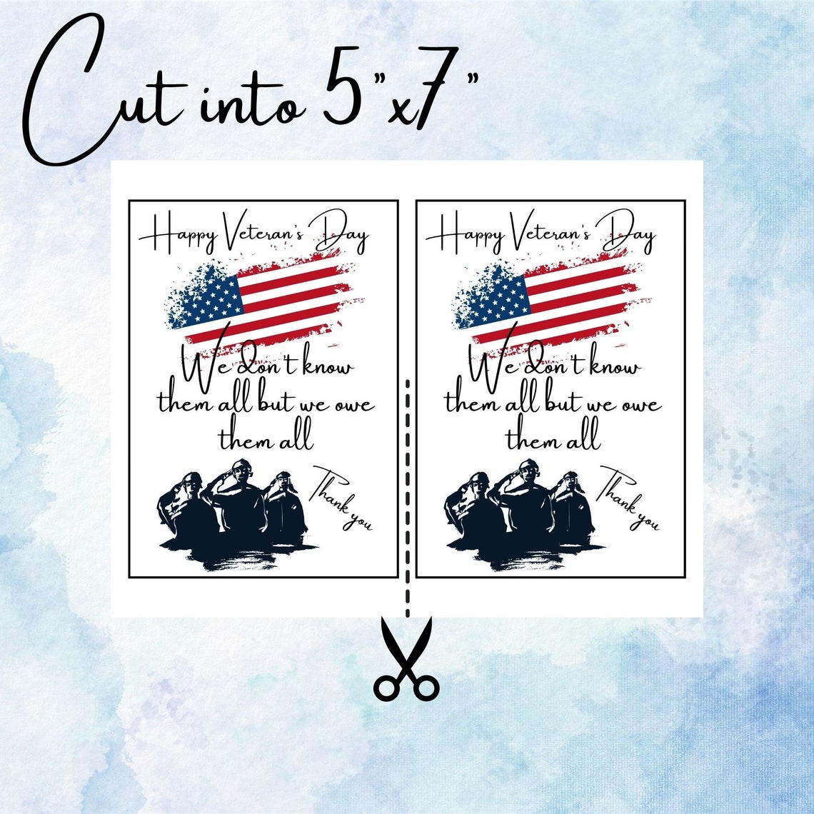 Happy Veteran's Day Card Printable, Thank You for Your Service ...