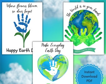 Earth Day Handprint Craft, Handprint Art, Craft Keepsake, Printable ...