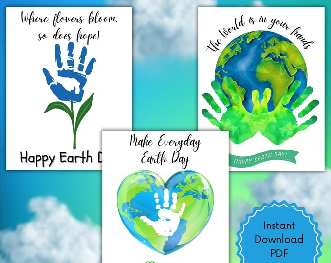 Earth Day Handprint Craft: Kids Art Activity (printable) - Etsy Canada