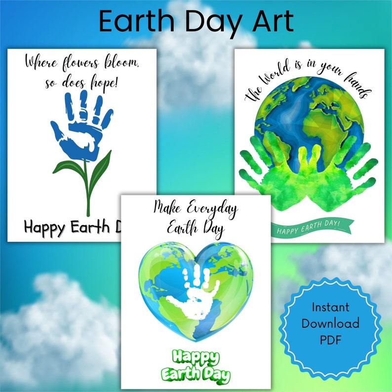 Kids Earth Day Activity, Kids Handprint Art for Earth Day, Earth Day ...