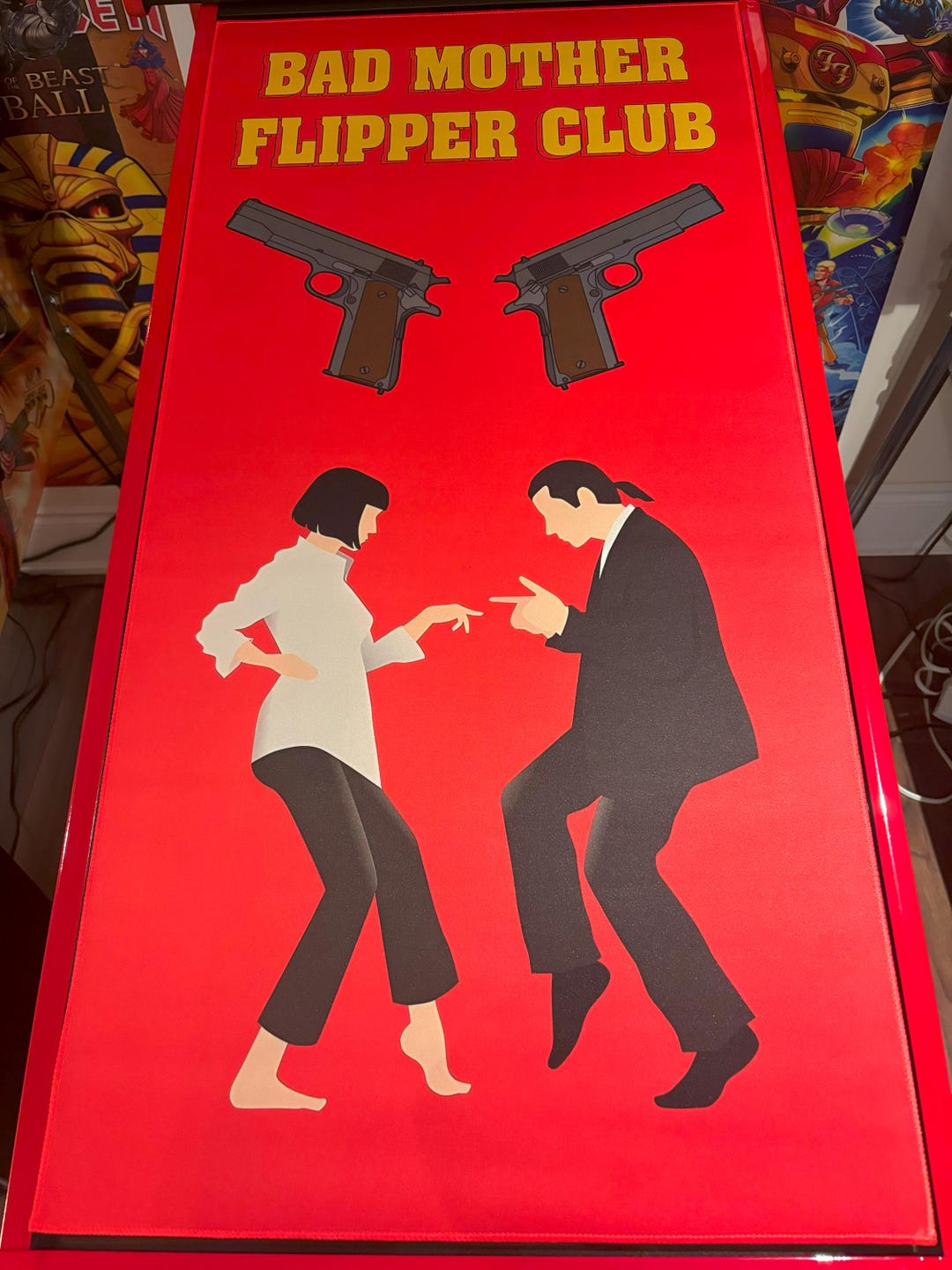 Pulp Fiction Bad Mother Flipper Club RUBBER Backed Pinball Machine ...