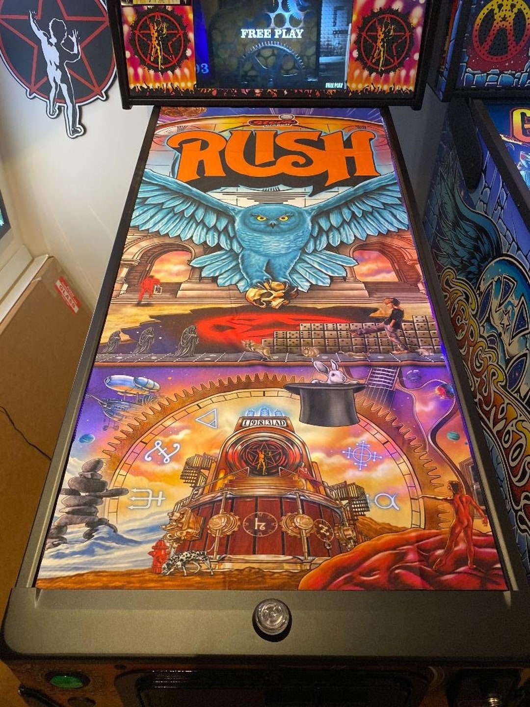 Rush Pinball Machine Glass Cover dust Cover, Protection, Game Room - Etsy