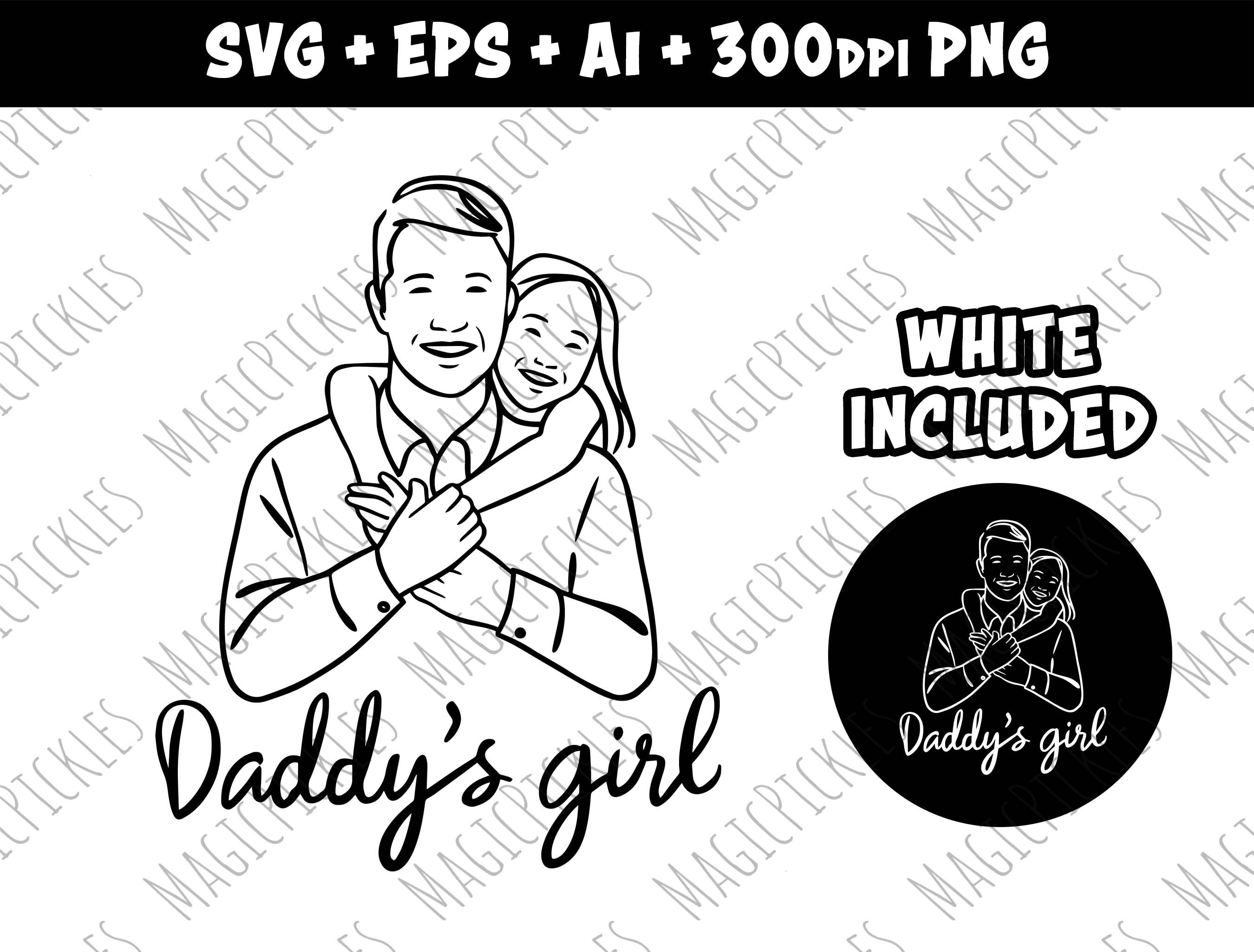 Daddys Mädchen SVG PNG, Mädchen Papa SVG, Papa SVG, Vatertag SVG ...