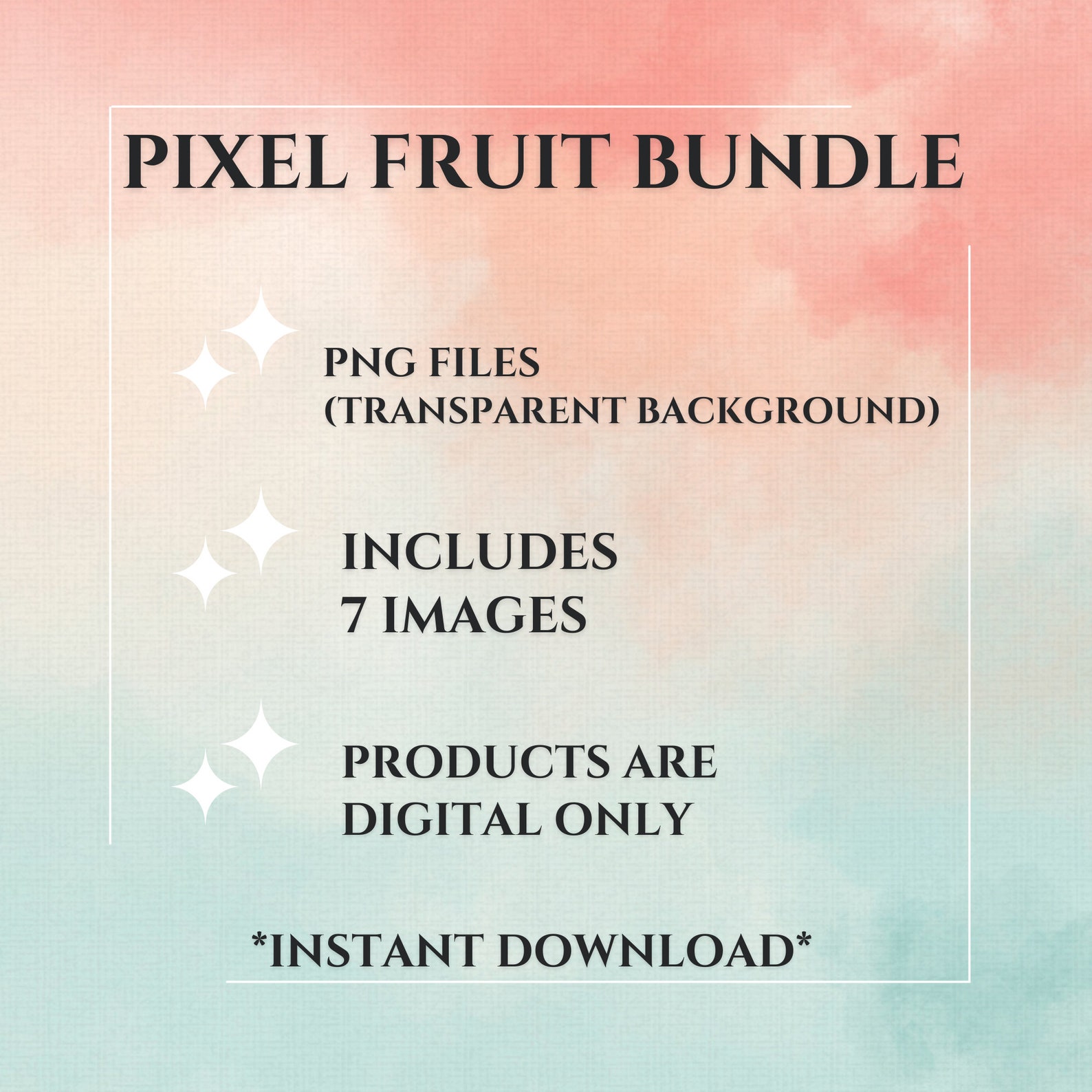 Pixel Fruit Clip Art - Fruit Clip Art, Tropical Fruit, PNG, Digital ...