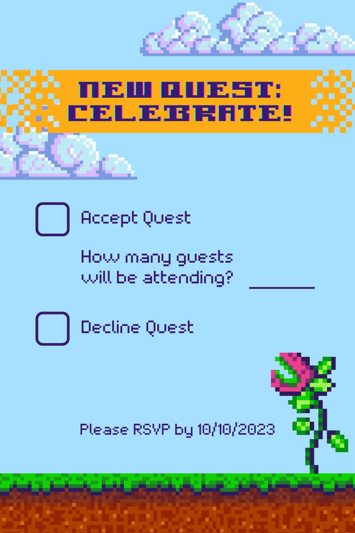 Retro Video Game Wedding Invitation Suite New Quest 8 Bit Video Game ...