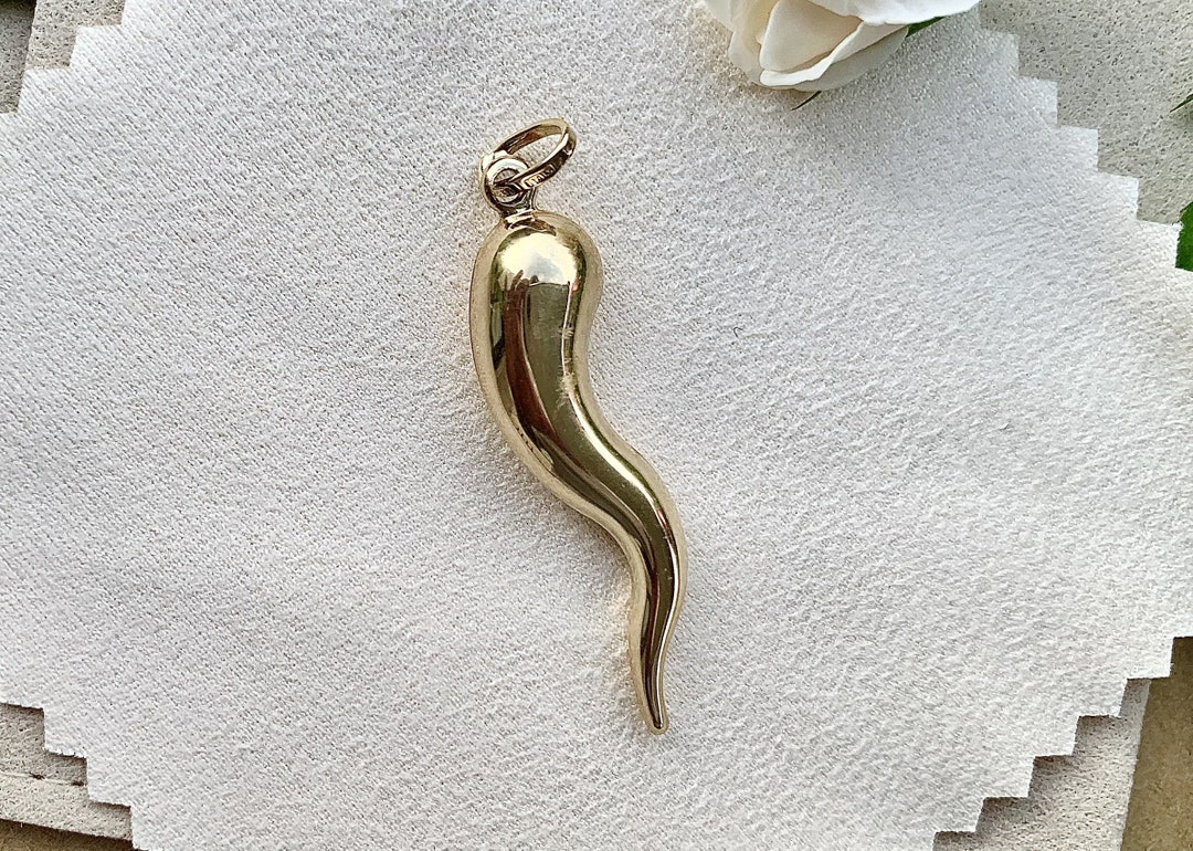 14k Italian Horn Cornicello Pendent Charm - Etsy