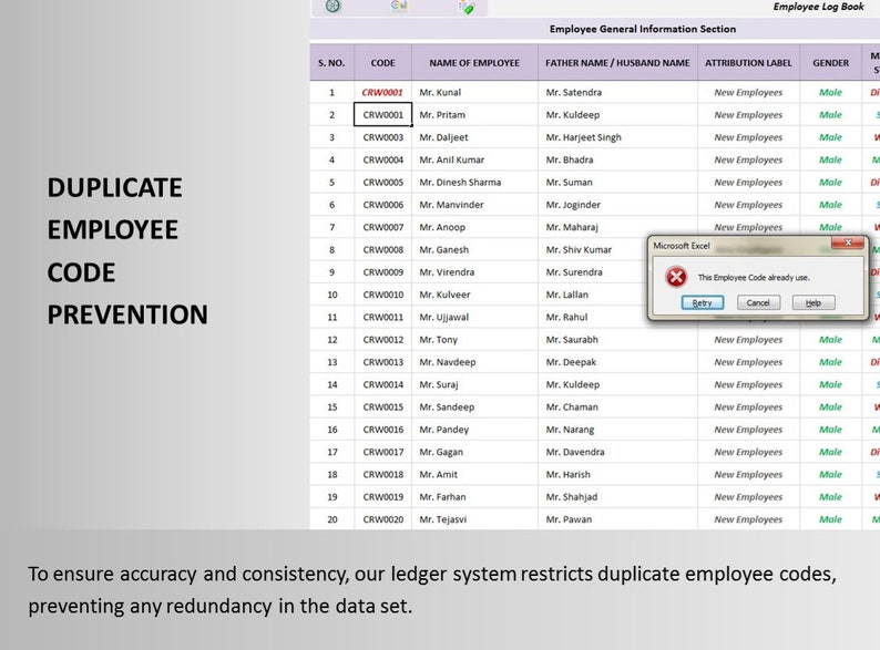 Employee Master Template - Etsy