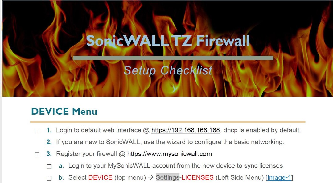 Sonicwall Firewall Setup Checklist | Sonicos7 | SNSA | SNSP | Tz370 ...