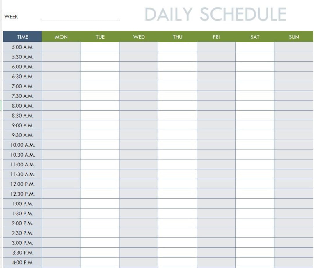 Daily Schedule Template - Etsy