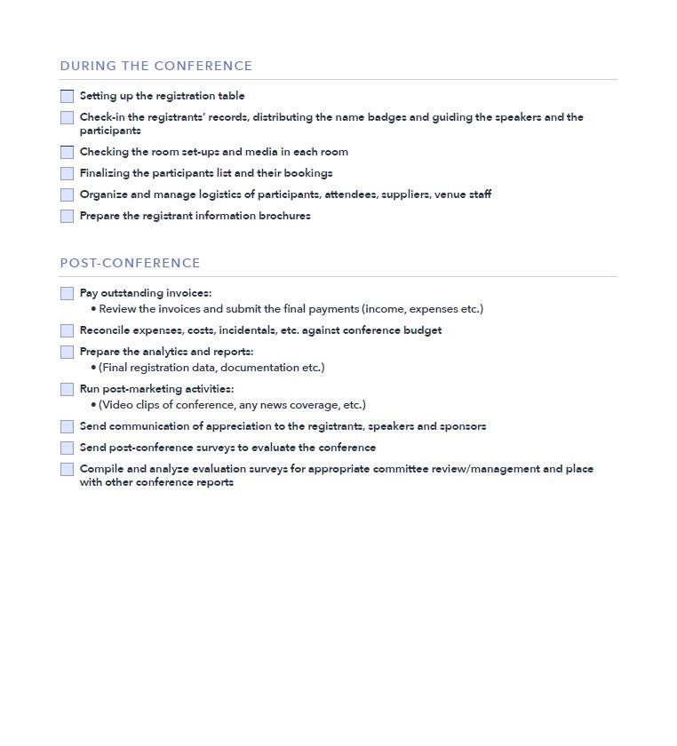 Conference Planning Checklist PDF - Etsy