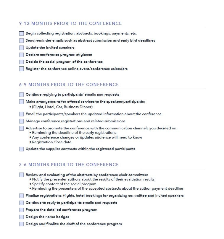 Conference Planning Checklist PDF - Etsy