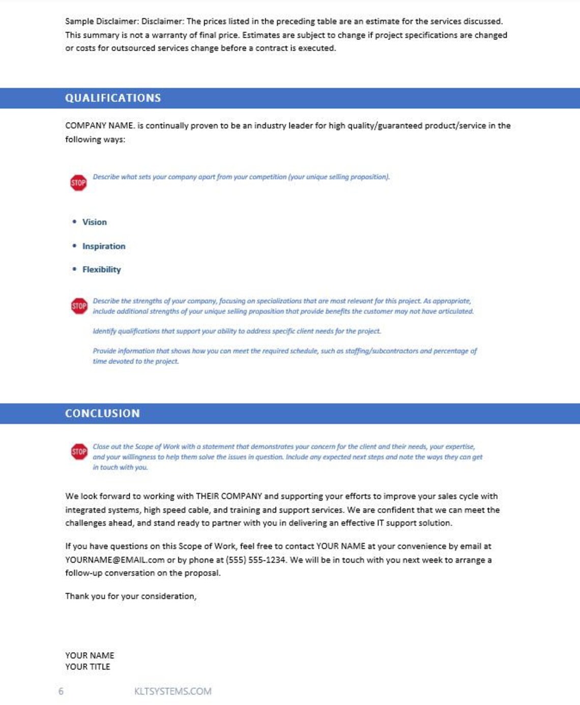 Scope of Work Template | SOW Template | Microsoft Word Template ...