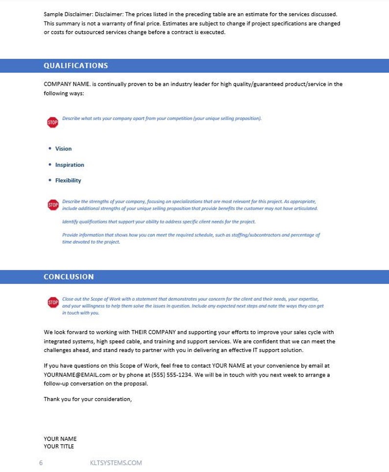 Scope of Work Template | SOW Template | Microsoft Word Template ...