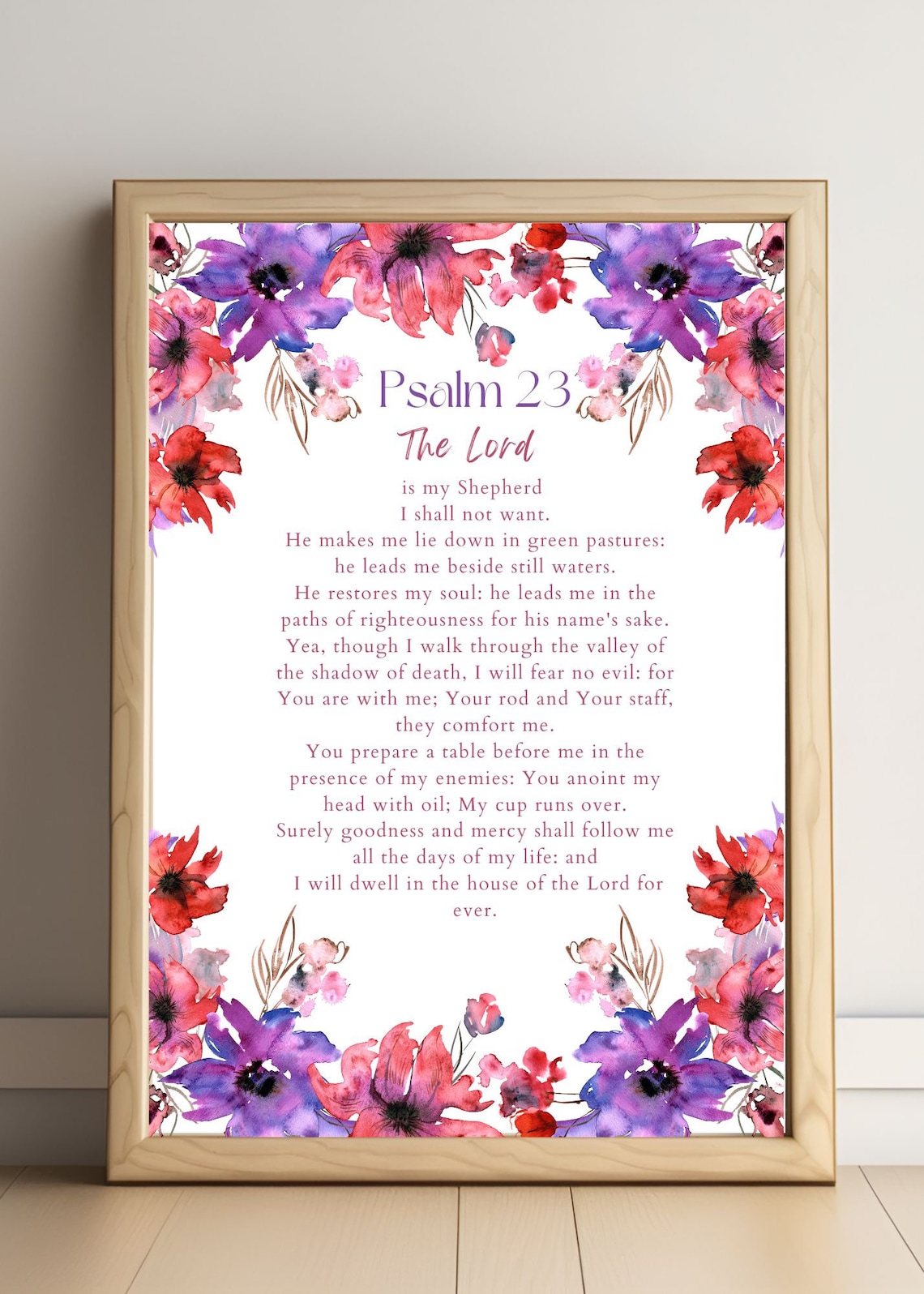 Psalm 23 Digital Print JPG PNG - Etsy