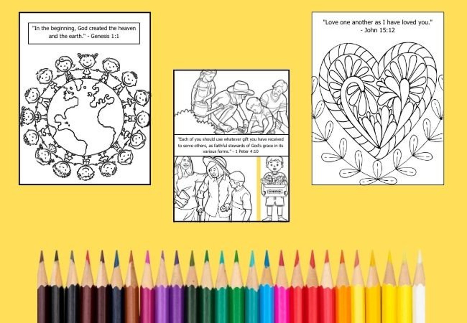 Bible Verse Coloring Pages | 20 Printable PDF Download | Christian Kids ...