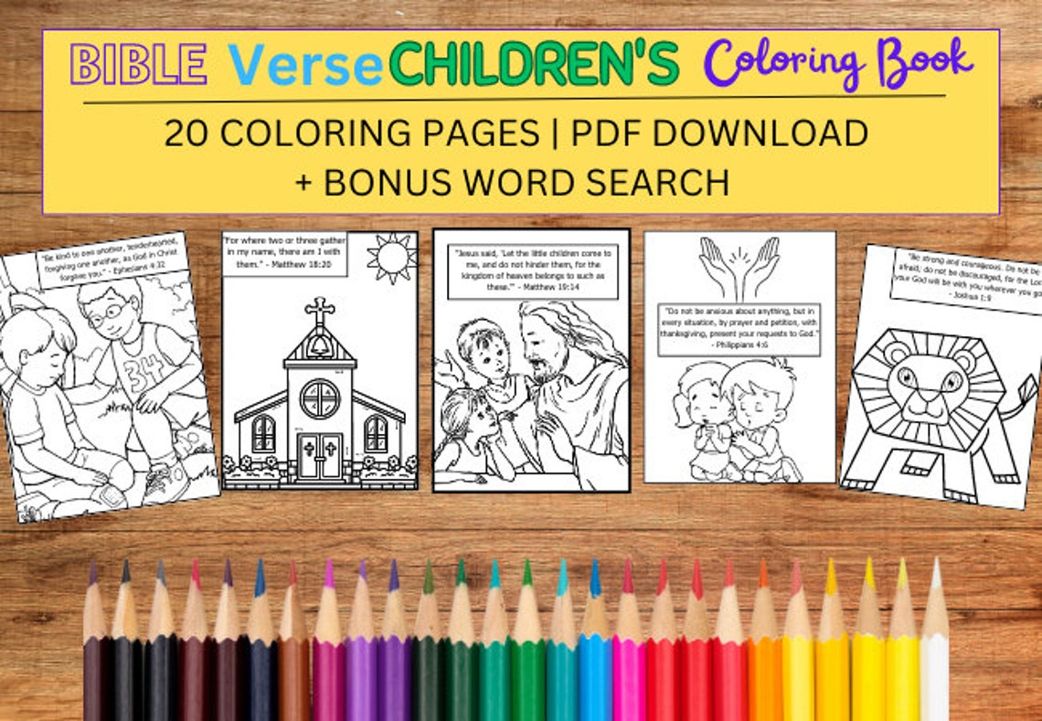 Bible Verse Coloring Pages | 20 Printable PDF Download | Christian Kids ...