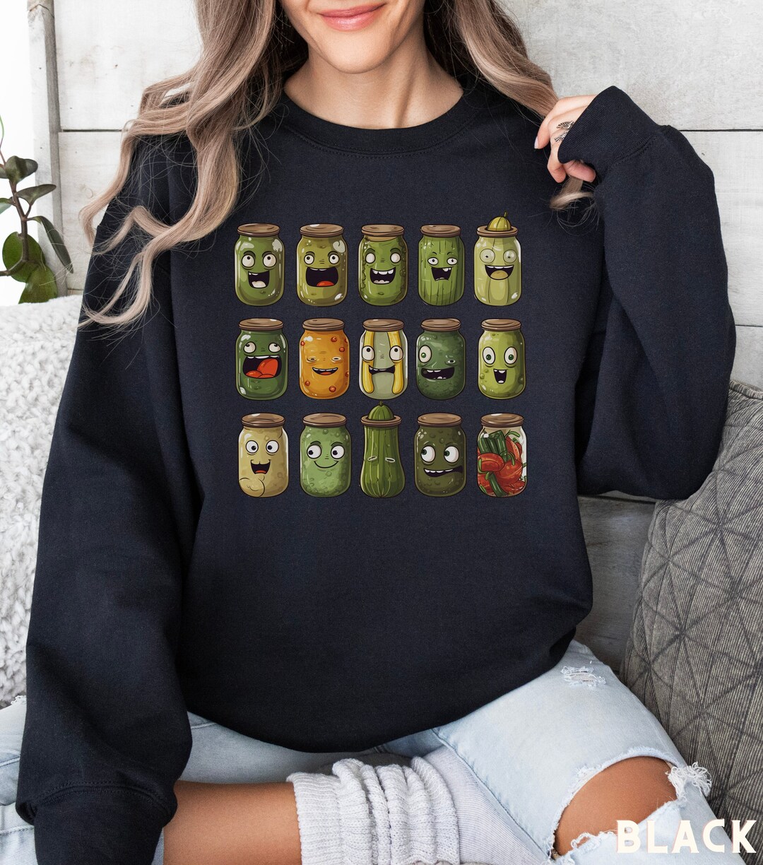 Pickle Jar of Emotions Crewneck Sweatshirt, Pickles Crewneck, Pickle ...