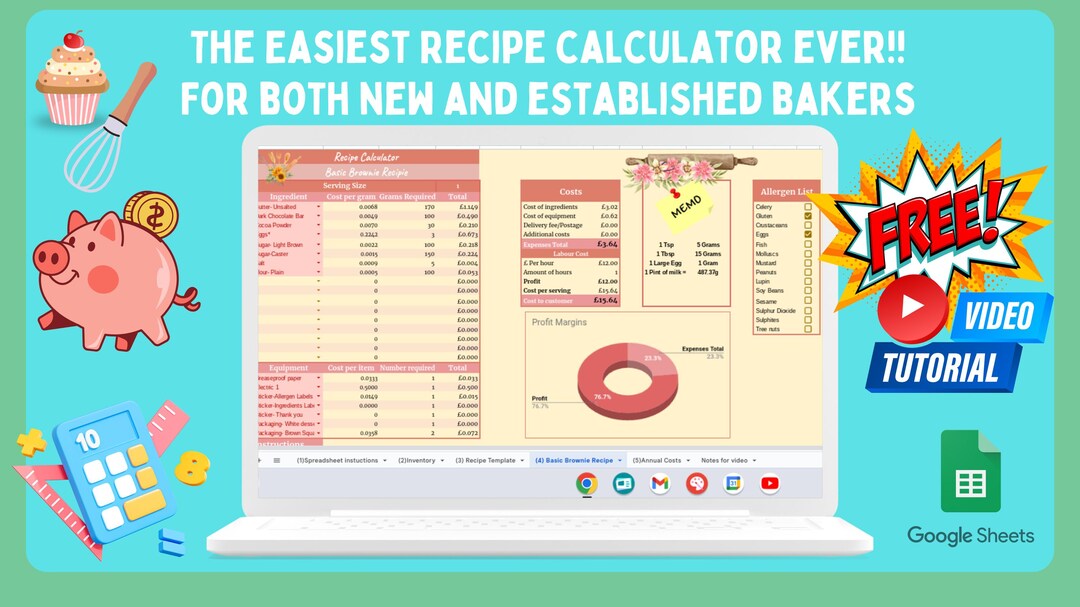 The EASIEST Recipe Cost Calculator. FREE TUTORIAL Very Simple & Highly ...