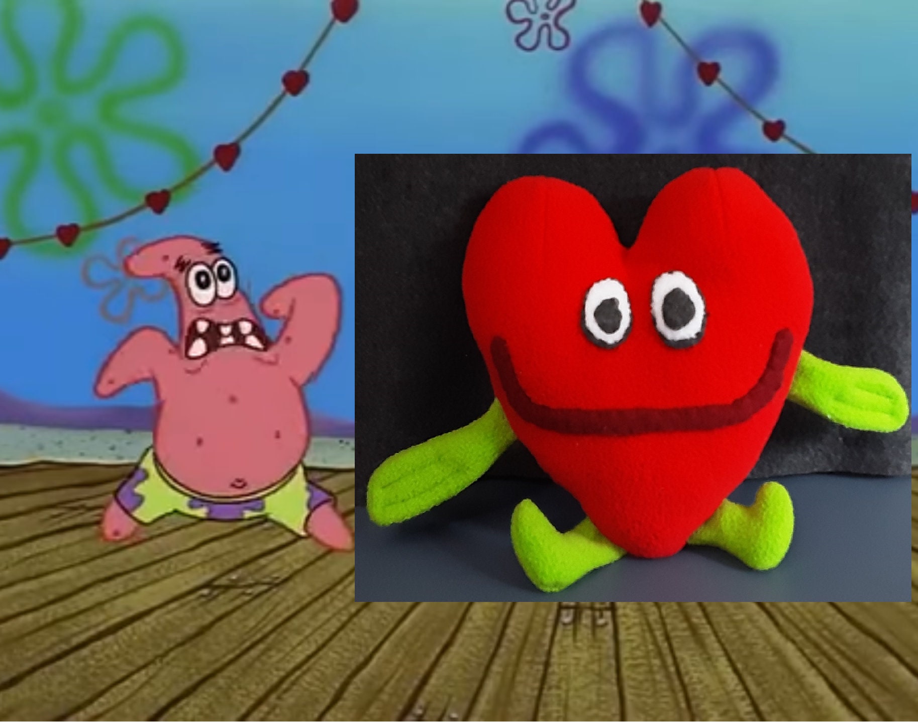 Spongebob Heart Man Plush 6 In. - Etsy