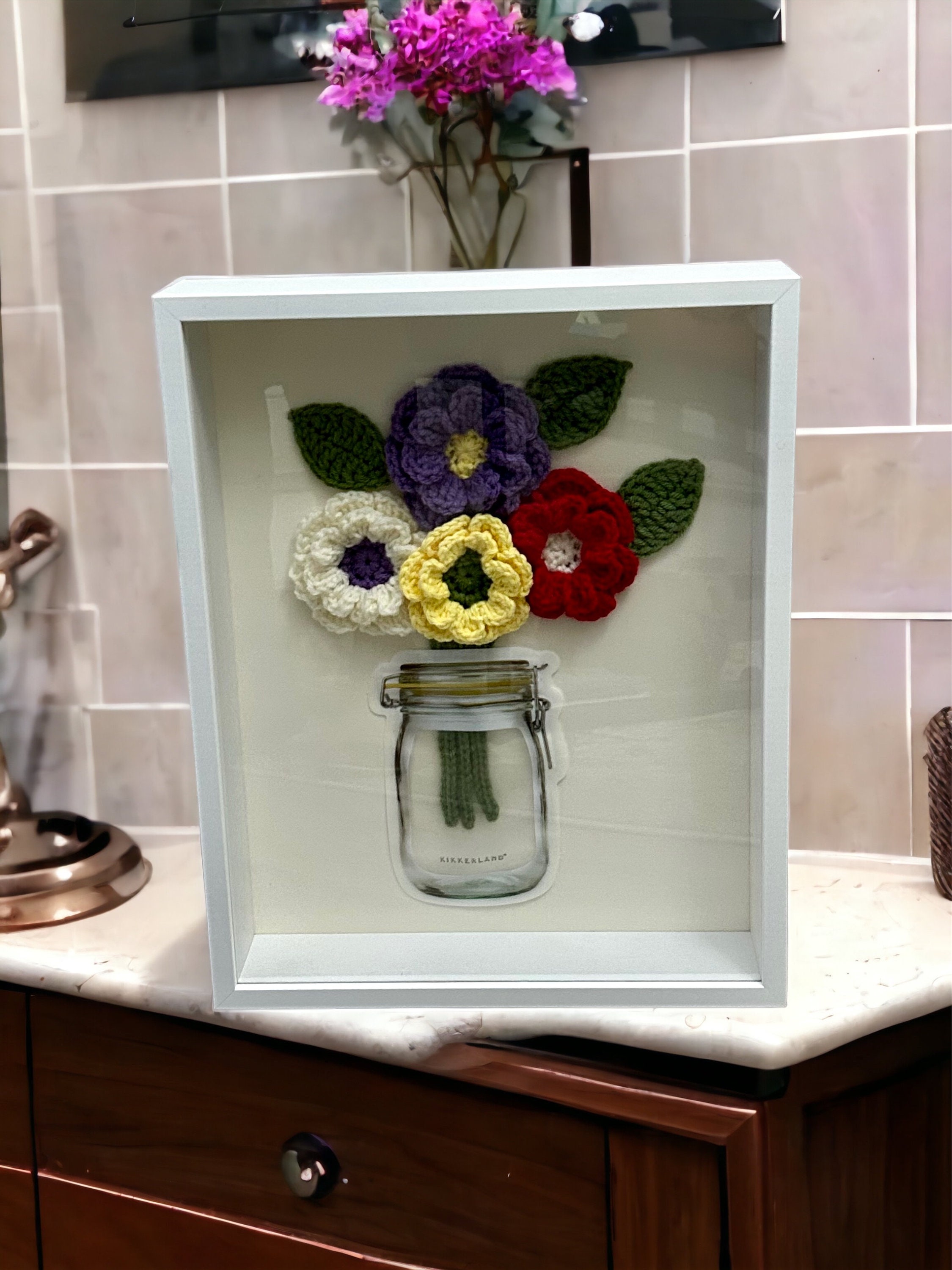 Crochet Flower Frame Acrylic Frame - Etsy