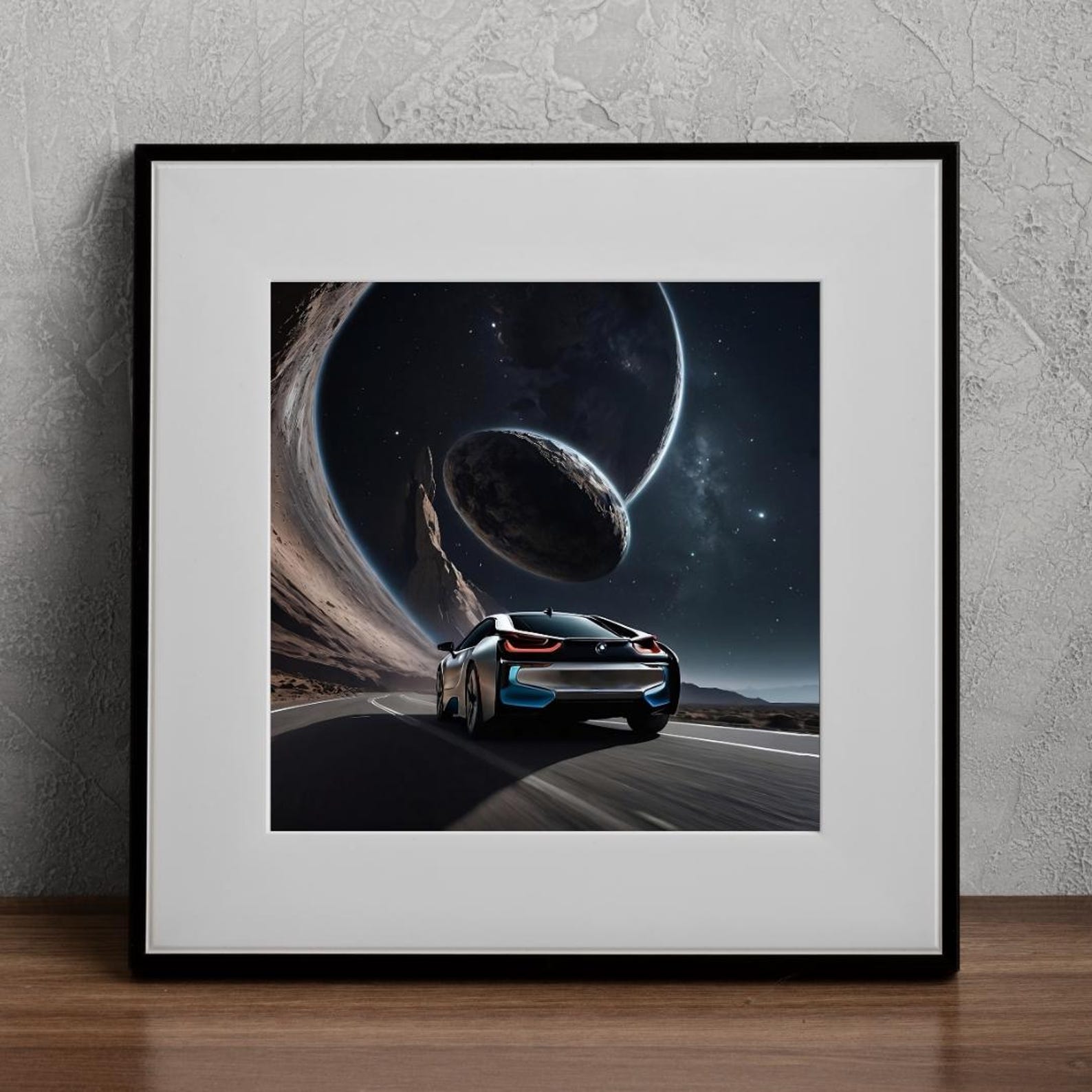 BMW I8 Silver Car Print Luxury Hybrid Sports Car Wall Art Futuristic ...