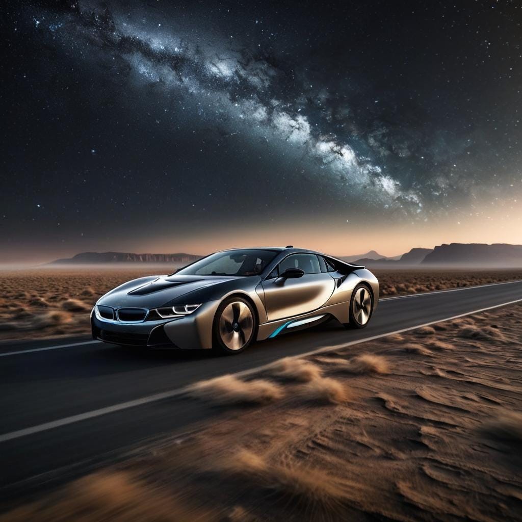 BMW I8 Silver Car Print Luxury Hybrid Sports Car Wall Art Futuristic ...