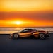 Ferrari Laferrari Red Car Print Sunset Coastal Cruise Car Wall Art ...