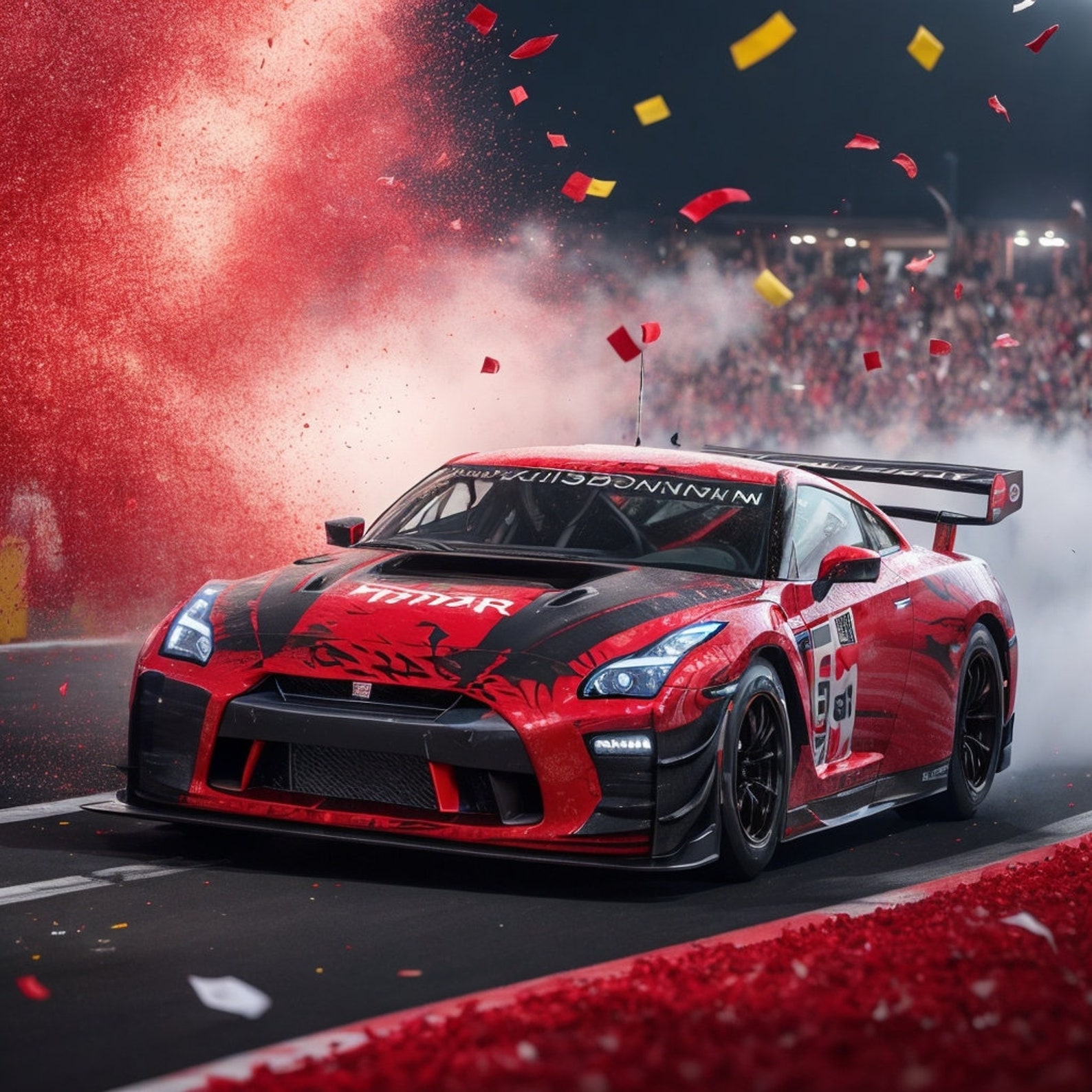 Nissan Gran Turismo Red Car Print Realistic Luxury Sports Car Wall Art ...
