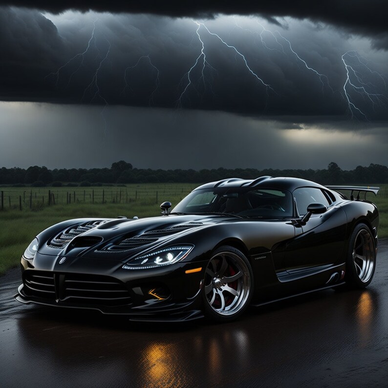 Dodge Viper Digital Art PNG Download Car Sticker - Etsy