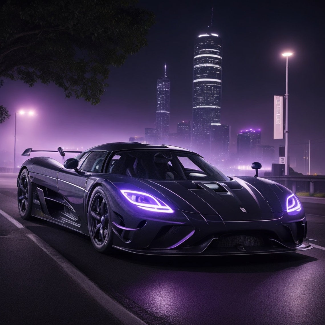 Koenigsegg Jesko Print Night Racing Art Hyper Car Poster Digital ...