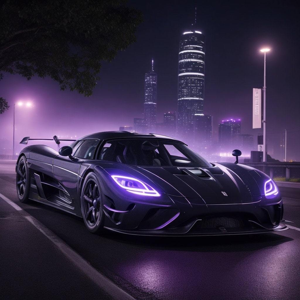 Koenigsegg Jesko Print Night Racing Art Hyper Car Poster Digital ...