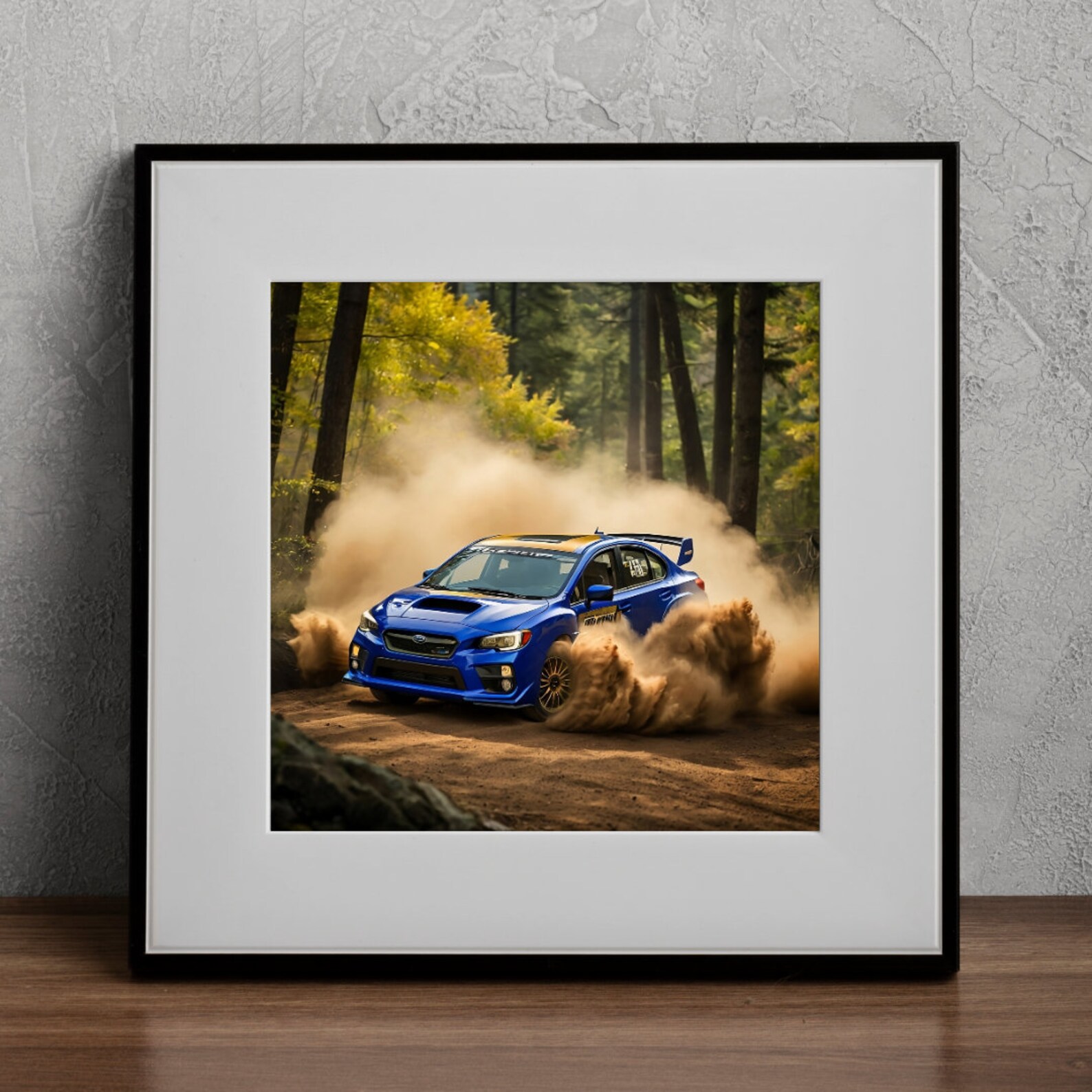 Subaru WRX STI Blue Car Print Motorsport Rally Racing Car Wall Art Fast ...