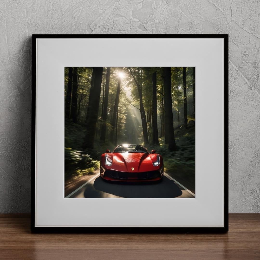 Ferrari P4/5 Red Car Print on Rare Ultra-luxury Hypercar Digital Car ...