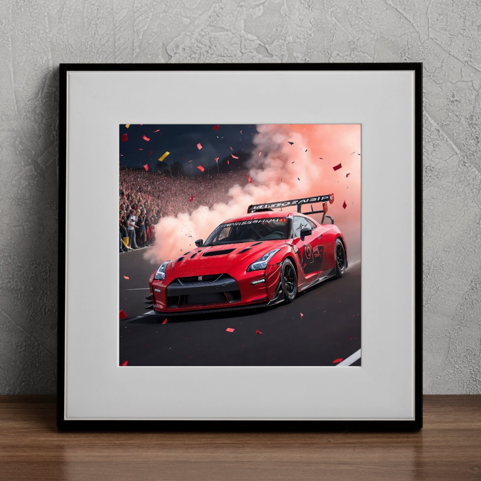 Nissan Gran Turismo Red Car Print Realistic Luxury Sports Car Wall Art ...