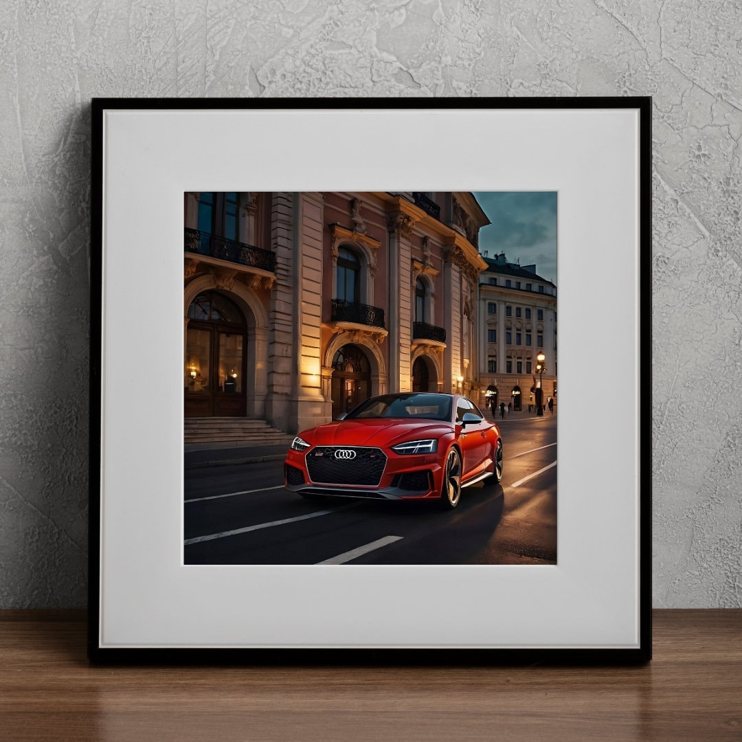 Audi RS5 Red Car Print Luxury Coupe Car Wall Art Elegance Historic ...