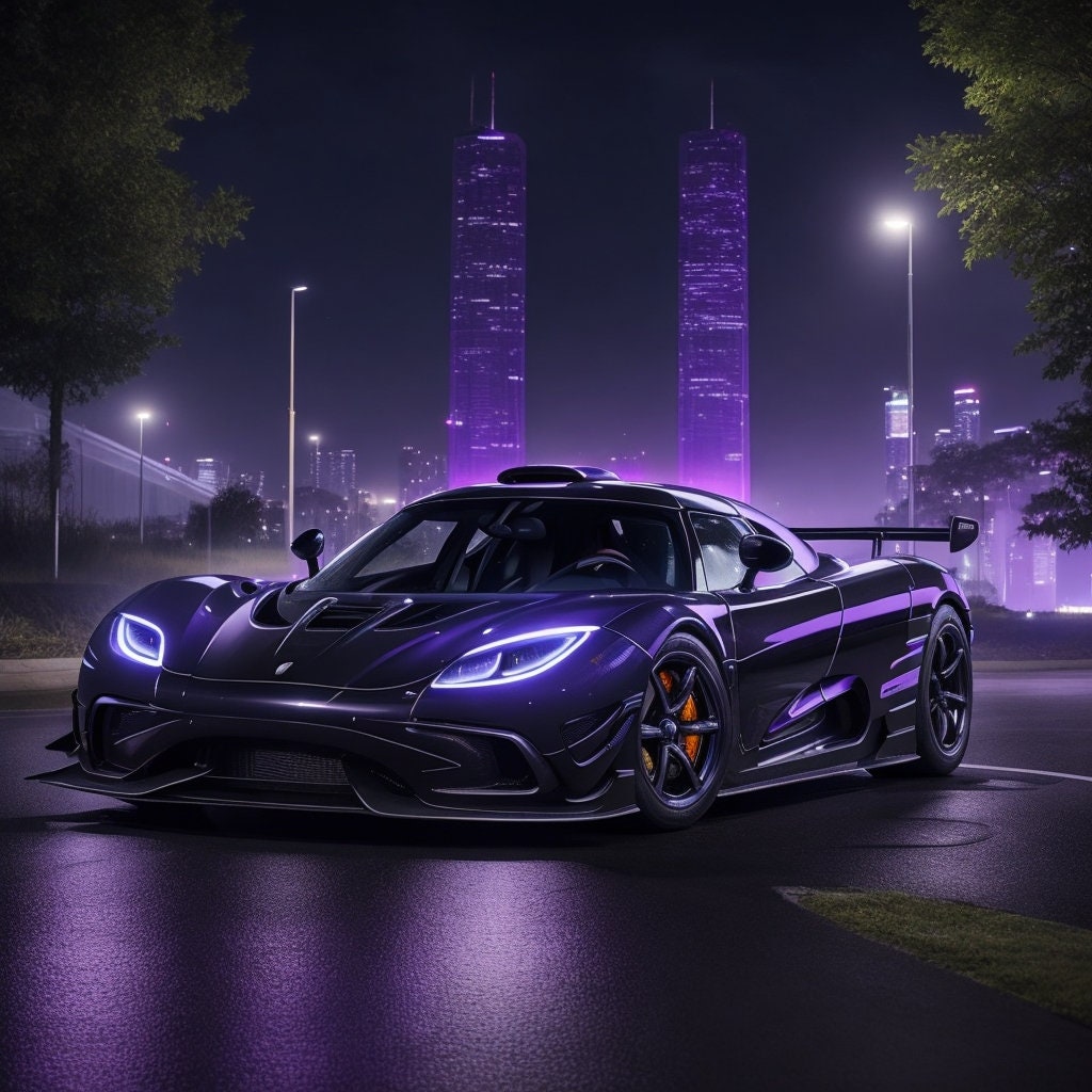 Koenigsegg Jesko Print Night Racing Art Hyper Car Poster Digital ...