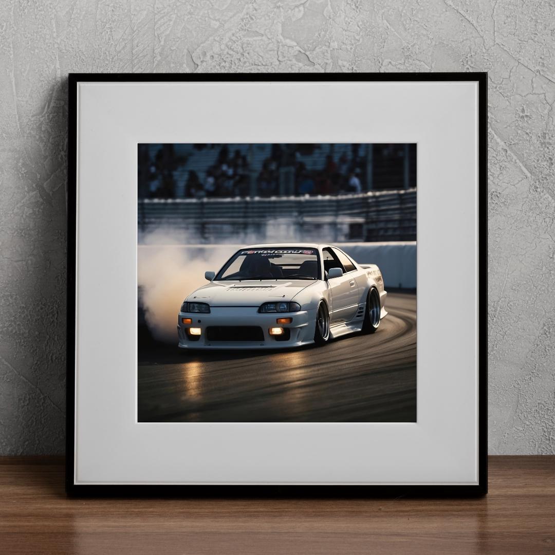 Nissan Silvia White Car Print Iconic Sports Car Digital Car Art Suzuka ...